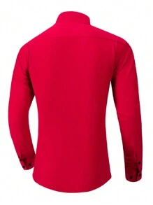 Manfinity Homme Men's Button Down Long Sleeve Shirt , Baggy Plain Dark ...