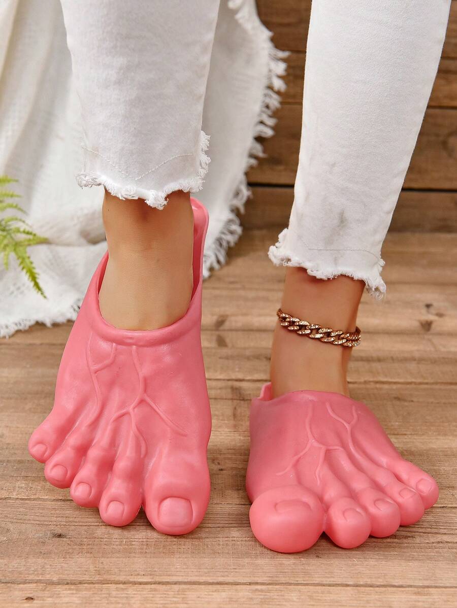 Women's Home Slippers Big Red Foot Costume Shoes Cute Funny Cartoon ...