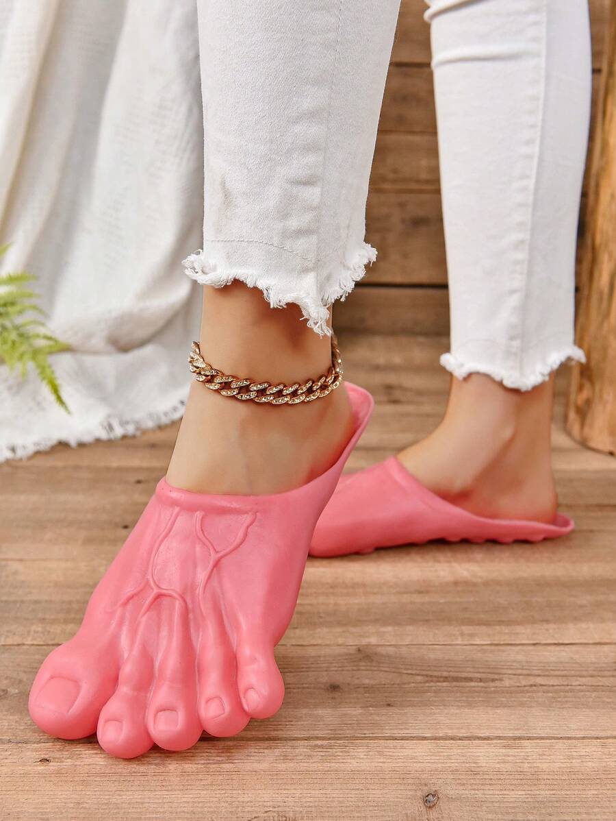 Women's Home Slippers Big Red Foot Costume Shoes Cute Funny Cartoon ...