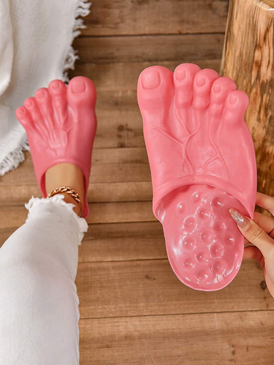 Women's Home Slippers Big Red Foot Costume Shoes Cute Funny Cartoon ...