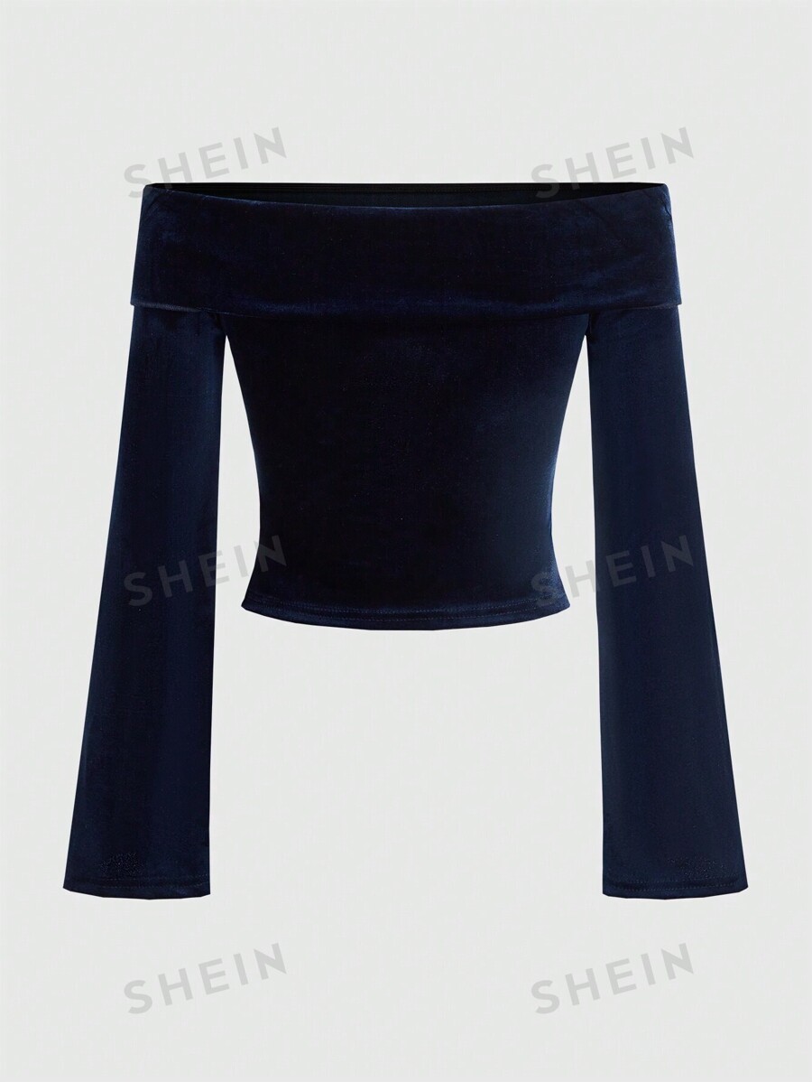 ROMWE Hippie Women's Velvet T-Shirt With Embroidered Details And Flare ...