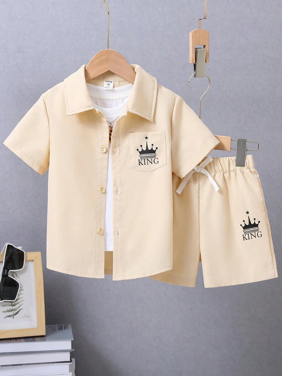 SHEIN Young Boy Toddler Boys' Summer Casual Street Style Short Sleeve ...