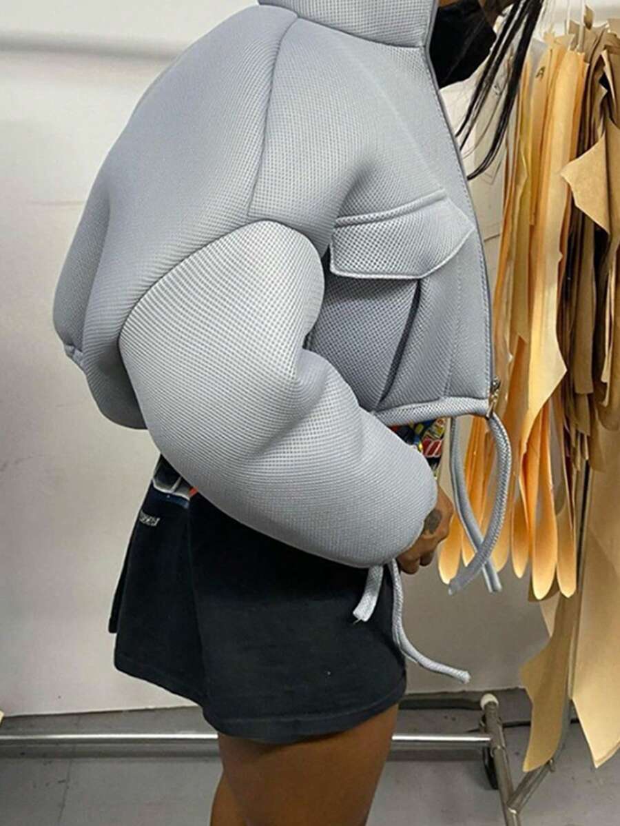 Flap Pocket Drop Shoulder Jacket | SHEIN UK