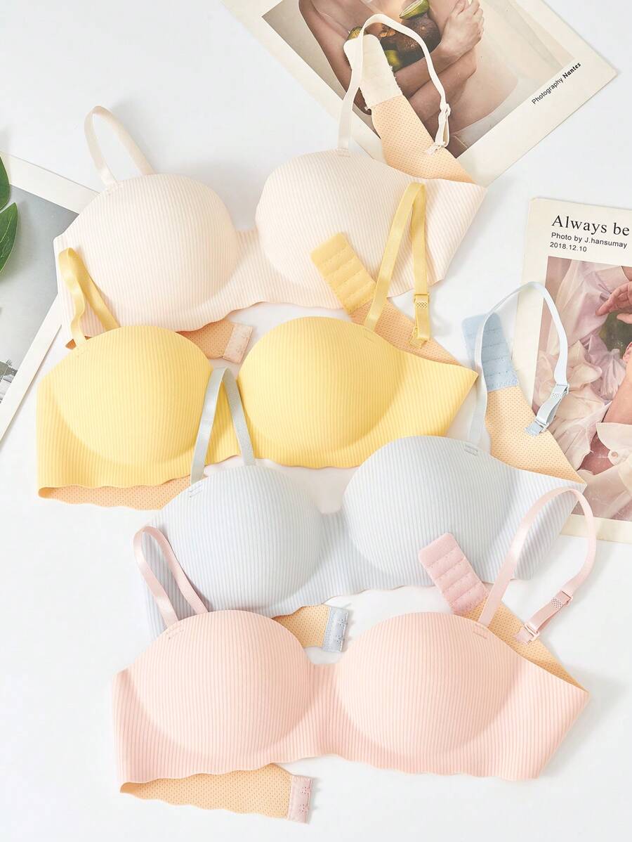 Teenage Girls' Seamless Wirefree Solid Color Bra | SHEIN USA