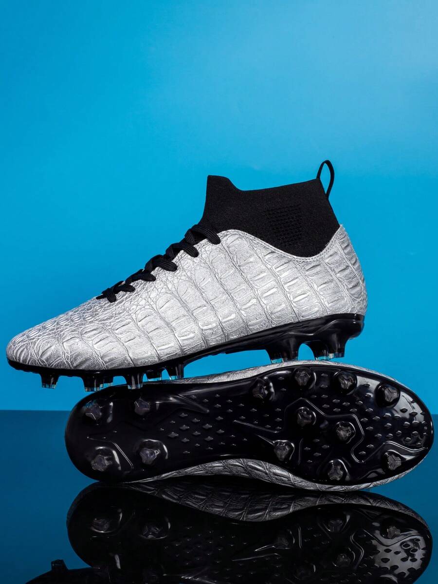 1 Pair Of Autumn And Winter Youth Football Shoes, High-Top Spiked ...