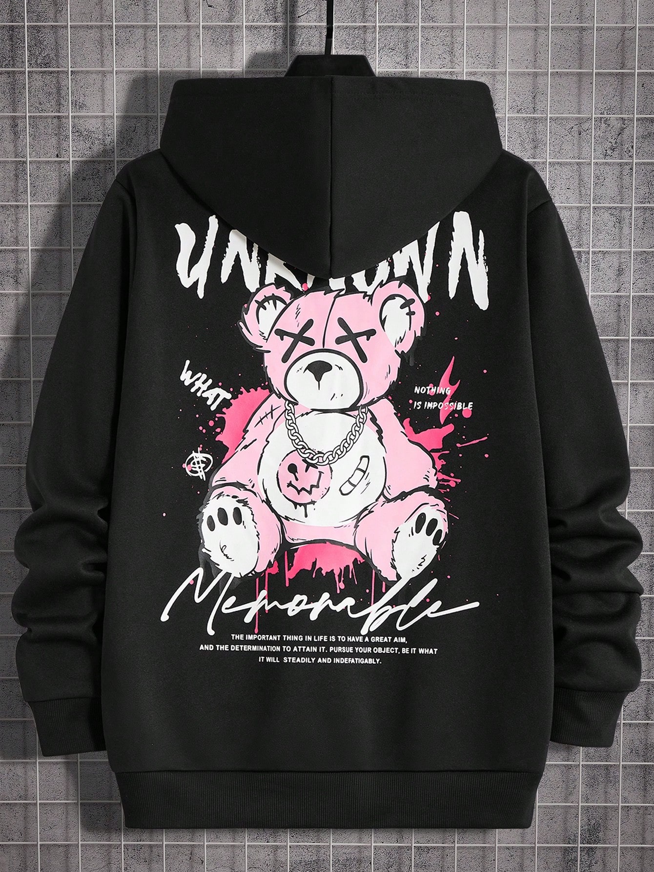 Manfinity EMRG Men's Bear & Letter Print Hoodie | SHEIN USA