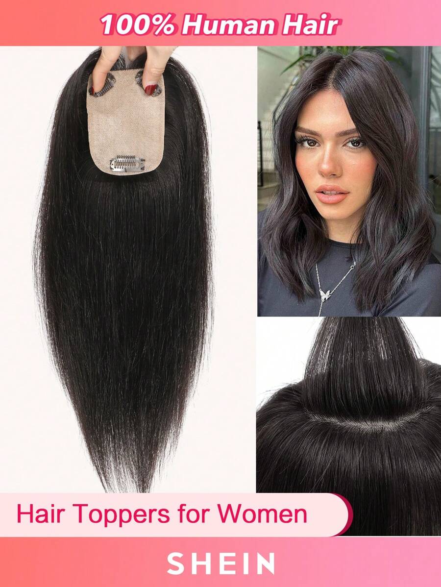 12inch Hair Toppers For Women Real Human Hair Topper Straight Hair ...