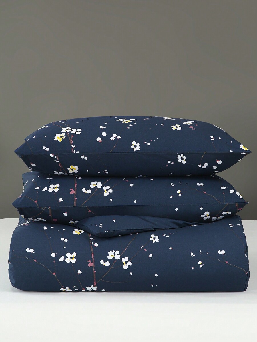 寝具 3 点セット マイクロファイバー、幾何学模様と花柄、掛け布団カバー 1枚 + 枕カバー 2枚 | #SHEIN新生活応援セール