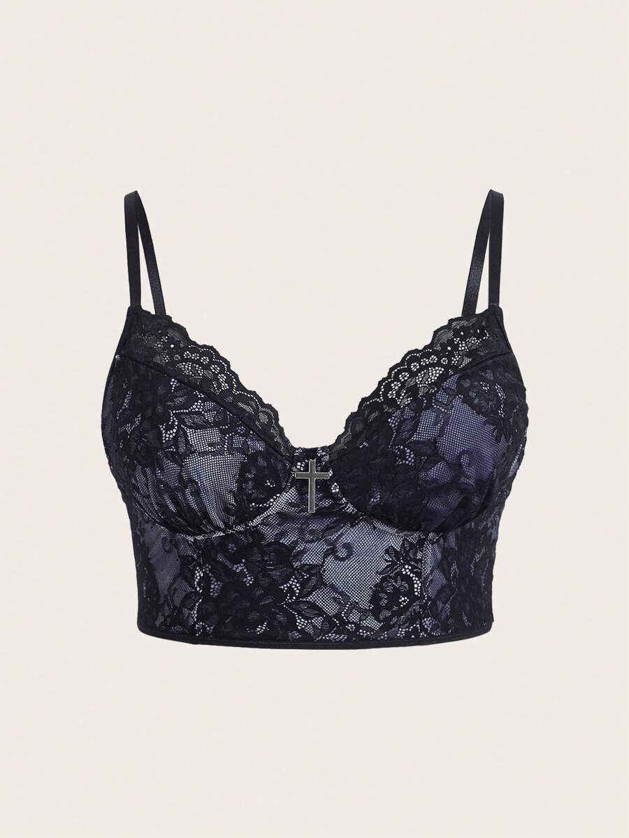 ROMWE Goth Plus Size Gothic Style Wireless Bralette For Women | SHEIN USA