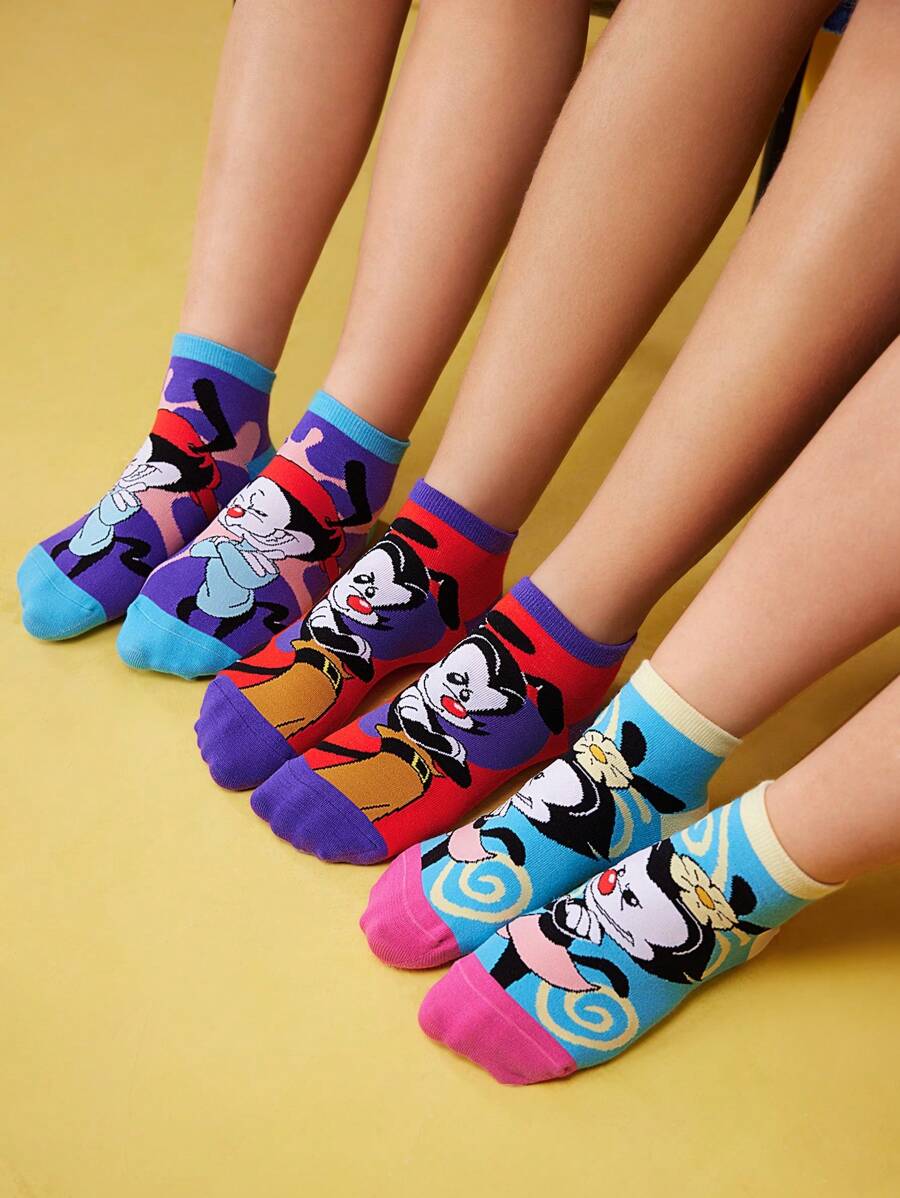 ANIMANIACS X SHEIN Women's Socks 3 Pairs Pack Suitable For Daily Use ...
