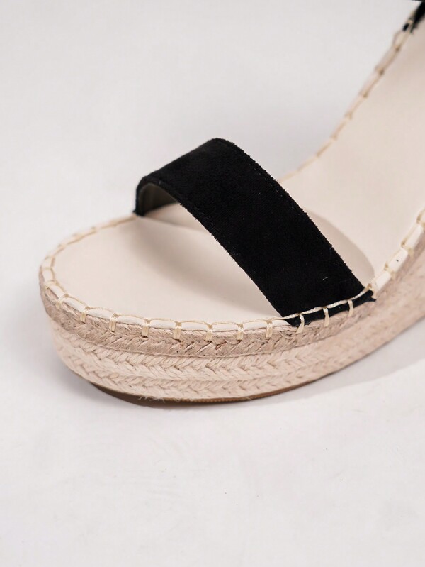 Back Hollow Fashion Hollow Threaded Black Teen High Heel Sandals For ...