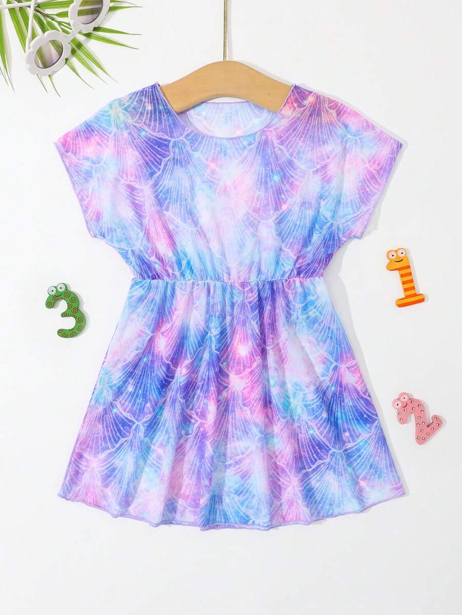 Young Girl Cover Up Dress With Random Print | SHEIN USA