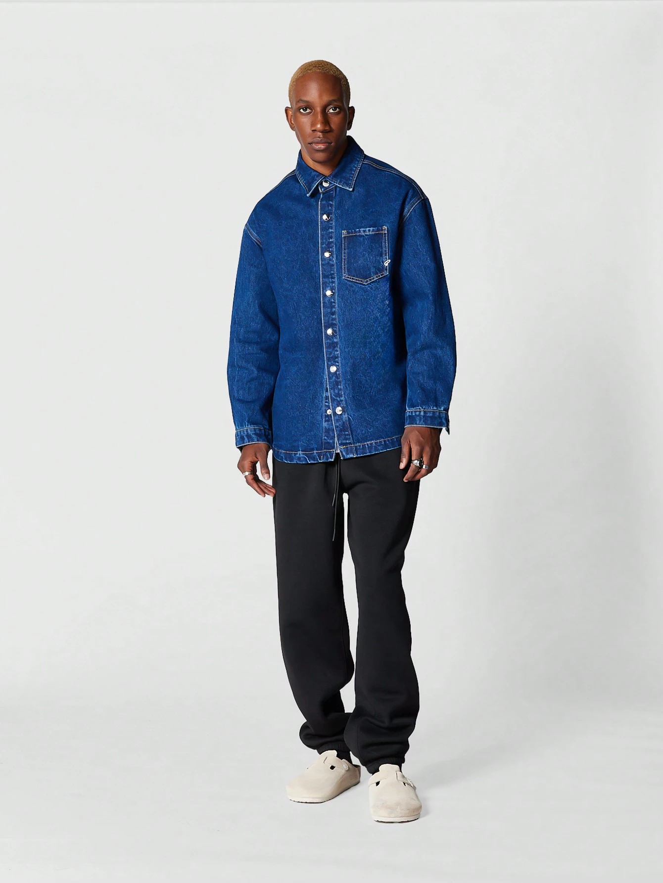 SUMWON Oversized Fit Denim Shirt | SHEIN USA