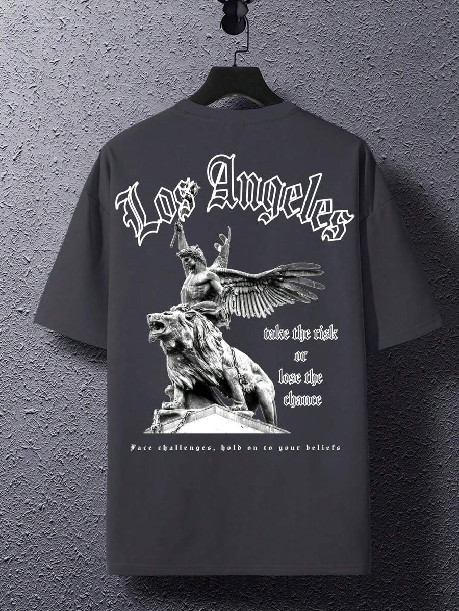 Manfinity EMRG Men's Plus Size Slogan Print Crew Neck T-Shirt | SHEIN USA