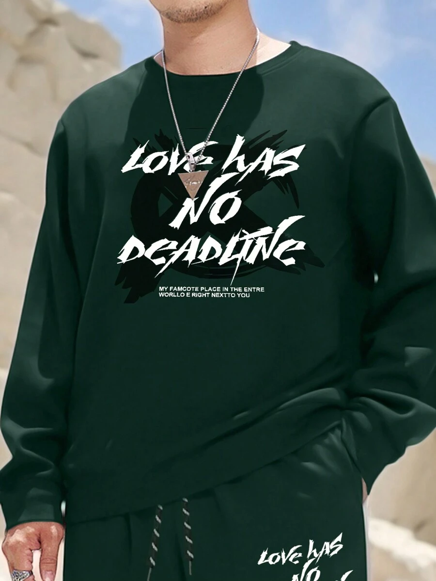 Manfinity Sport Streetwear Boyfriend Style Men's Monogram Tracksuit ...