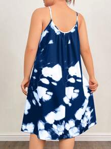 SHEIN LUNE Plus Size Tie Dye Spaghetti Dress, Summer | SHEIN USA