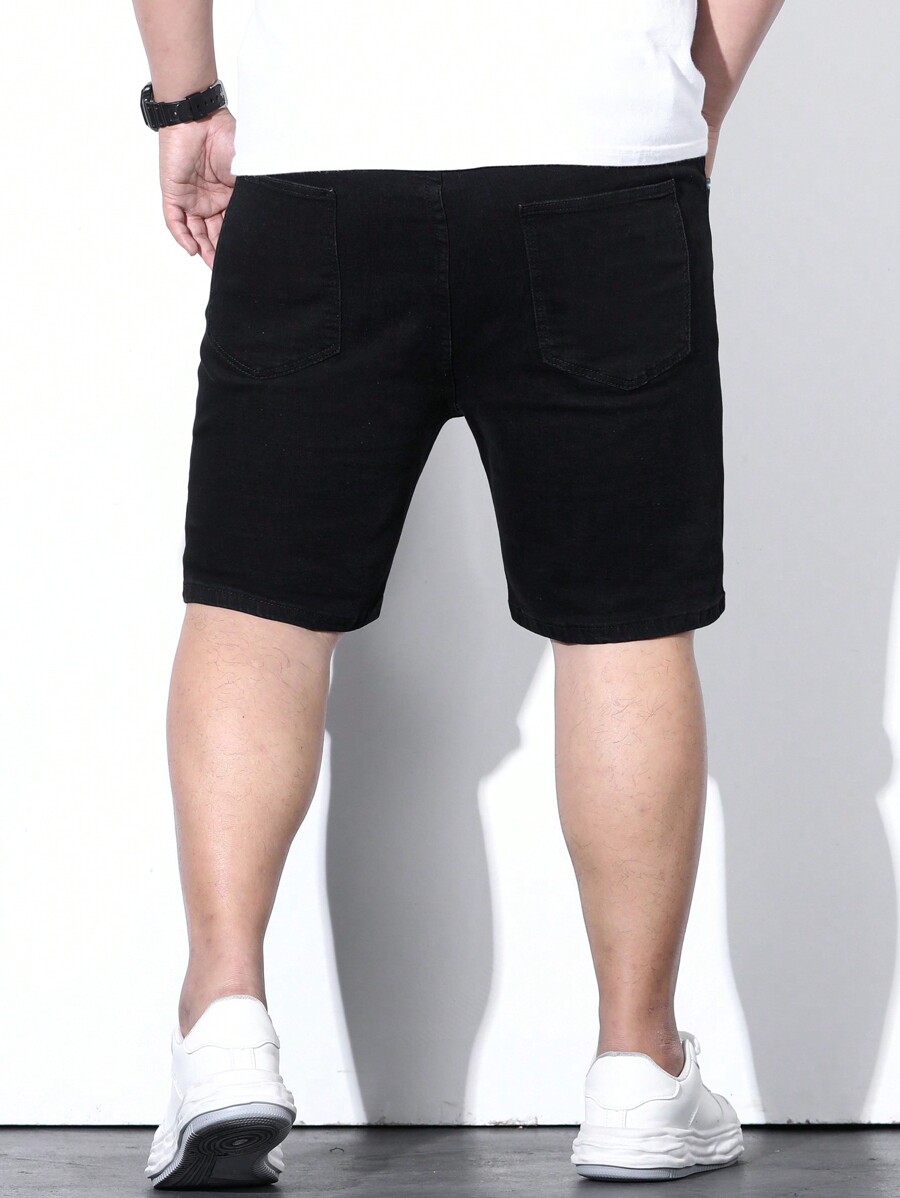Manfinity Homme Men's Plus Size Ripped Straight Denim Shorts Baggy ...