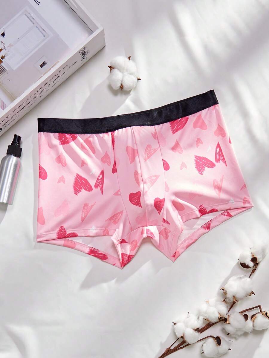 Men'S 1 Piece Heart Pattern Boxer Briefs | SHEIN USA