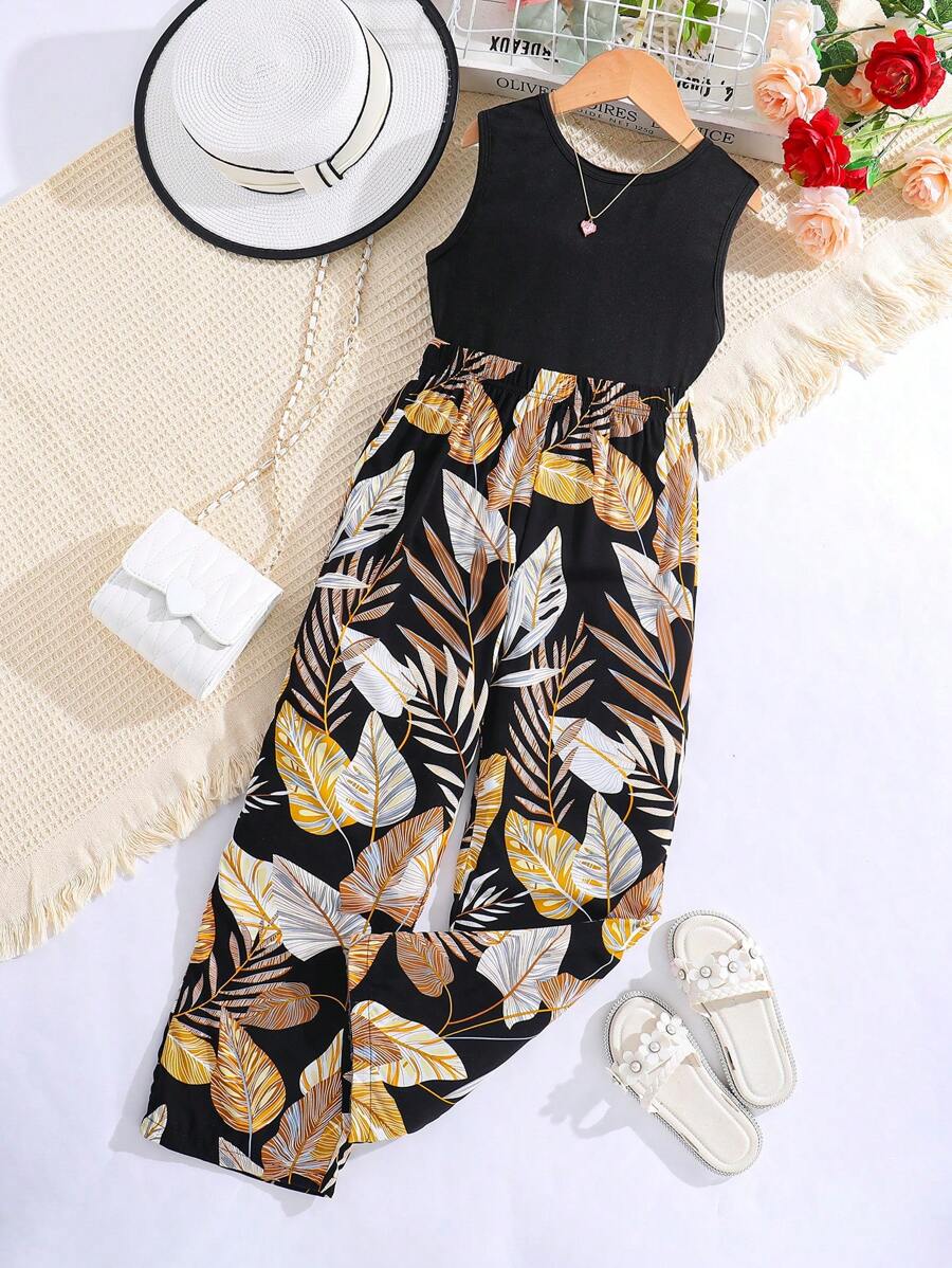 SHEIN Conjunto de duas peças com estampa floral casual e divertida para ...