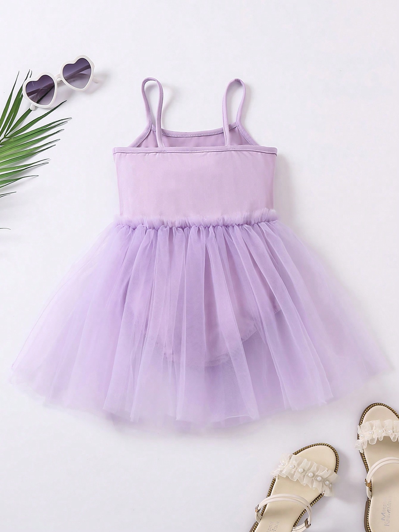 SHEIN Kids FANZEY Little Girl's Ballet Style Purple Mesh Bodysuit for ...
