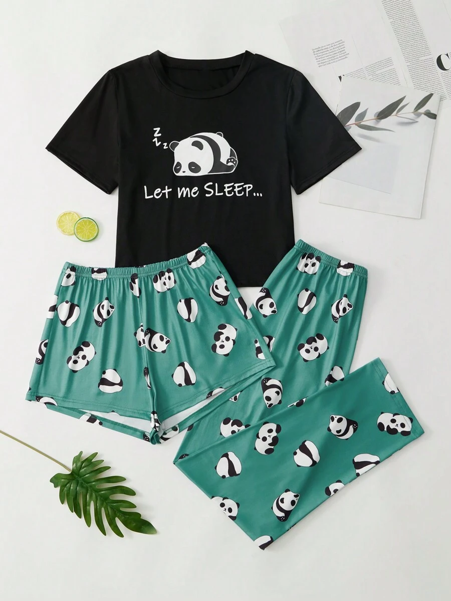 Women's Panda Print Pajama Set | SHEIN USA