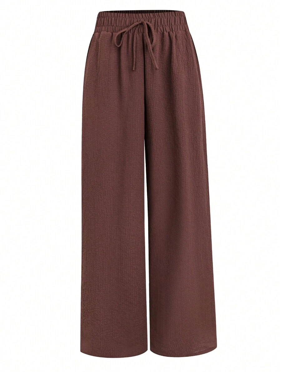 SHEIN VCAY Plus Size Solid Color Straight Pants | SHEIN UK