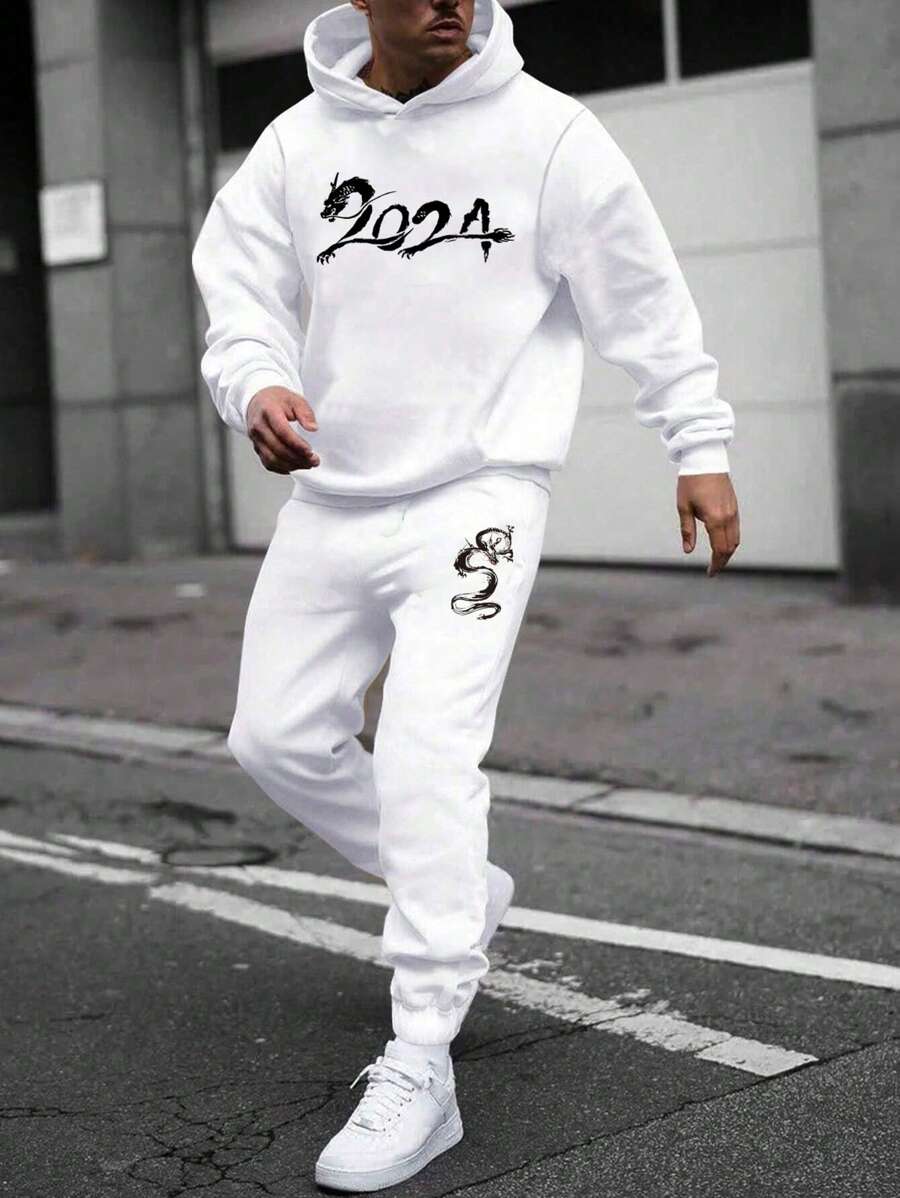 Manfinity Homme Men's Hoodie And Sweatpants Set With Digital Printingd ...