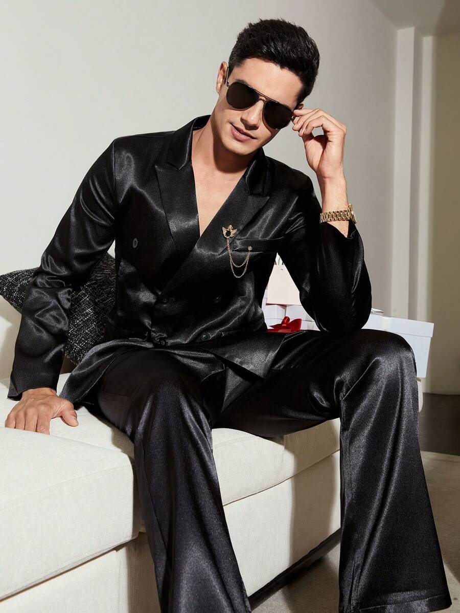 Manfinity AFTRDRK Men's Satin Suit Set | SHEIN USA