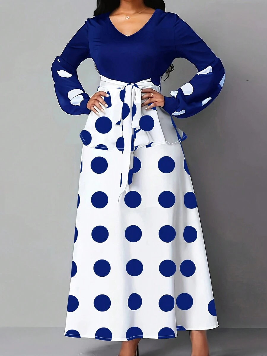 Plus Size Women Polka Dot Print Elegant Dress | SHEIN USA