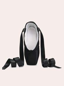 Elegant Black Ballet Pointe Shoes For Women, Ballet Dance Shoes With ...