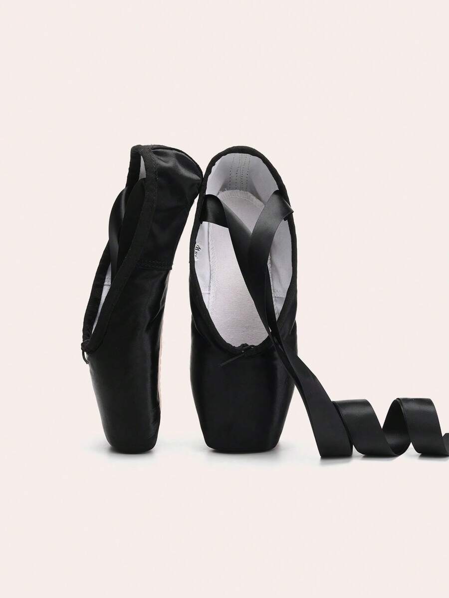 Elegant Black Ballet Pointe Shoes For Women, Ballet Dance Shoes With ...