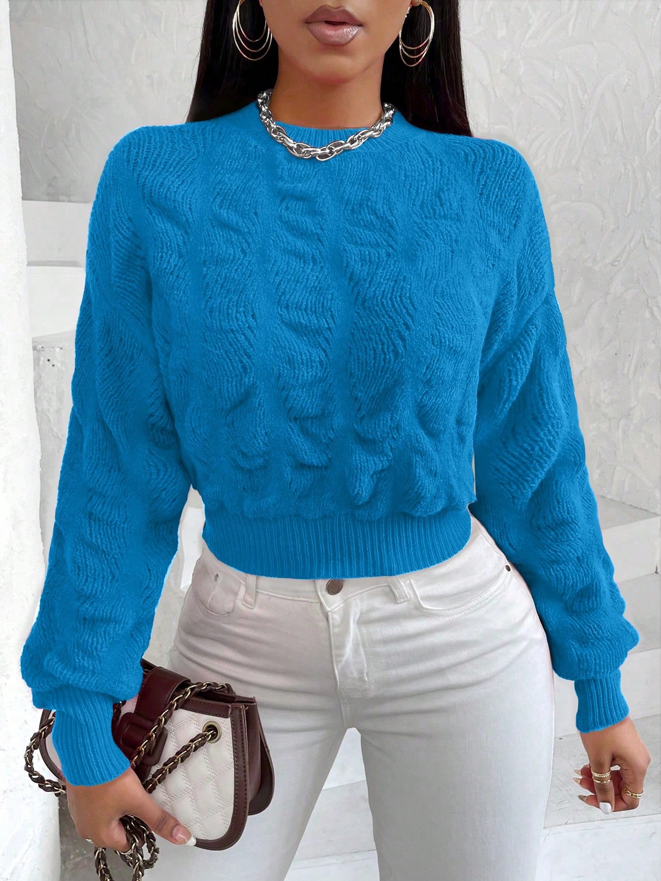 SHEIN Slayr Solid Color Long Sleeve Sweater | SHEIN USA