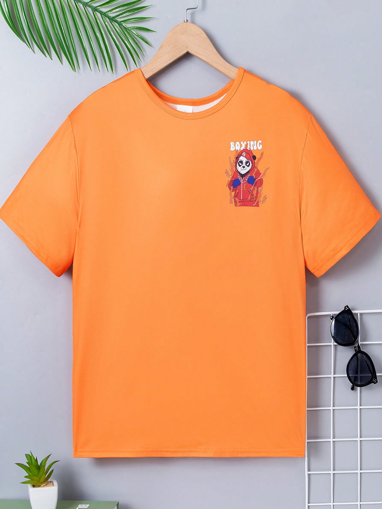 SHEIN Tween Boys' Panda Animal Print T-Shirt With Back Design | SHEIN UK