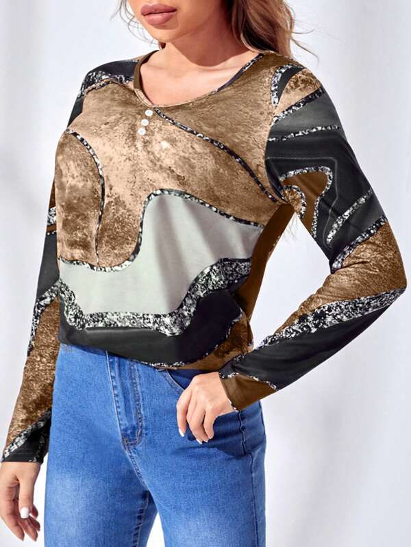 Women's Color Blocking T-shirt | SHEIN USA