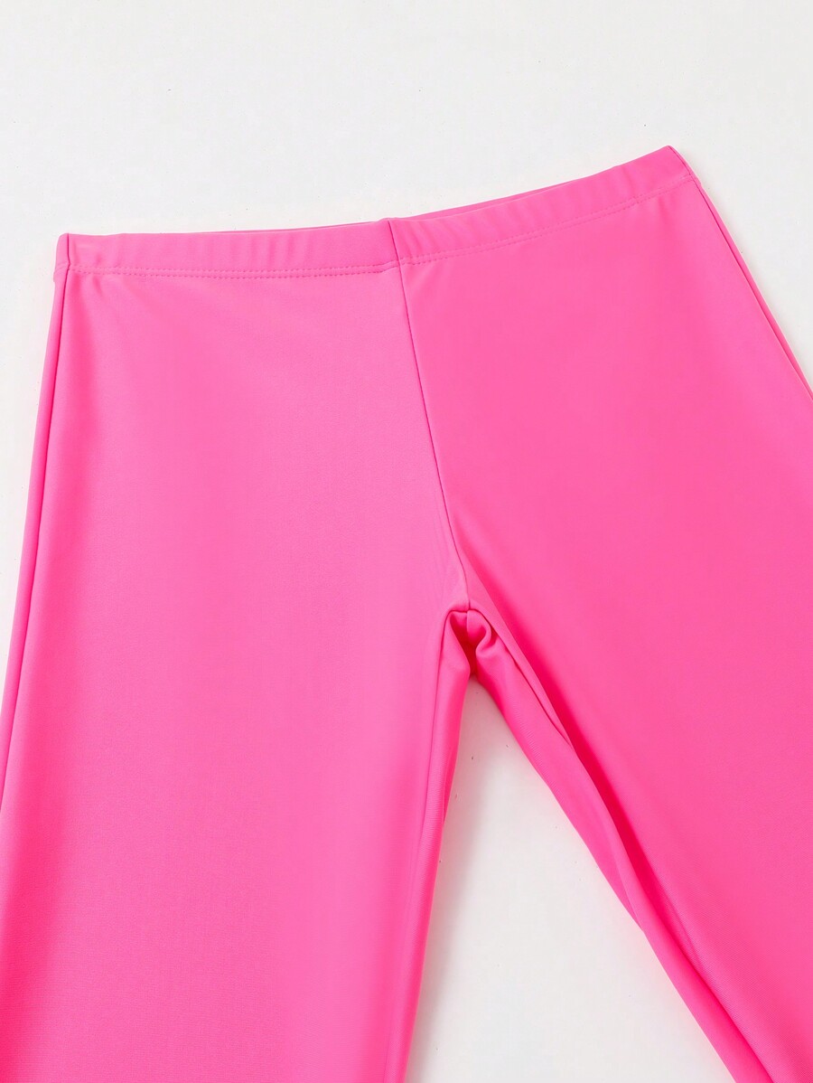 Tween Girls' Two Piece Swimsuit Set With Big Plant Print And Long ...