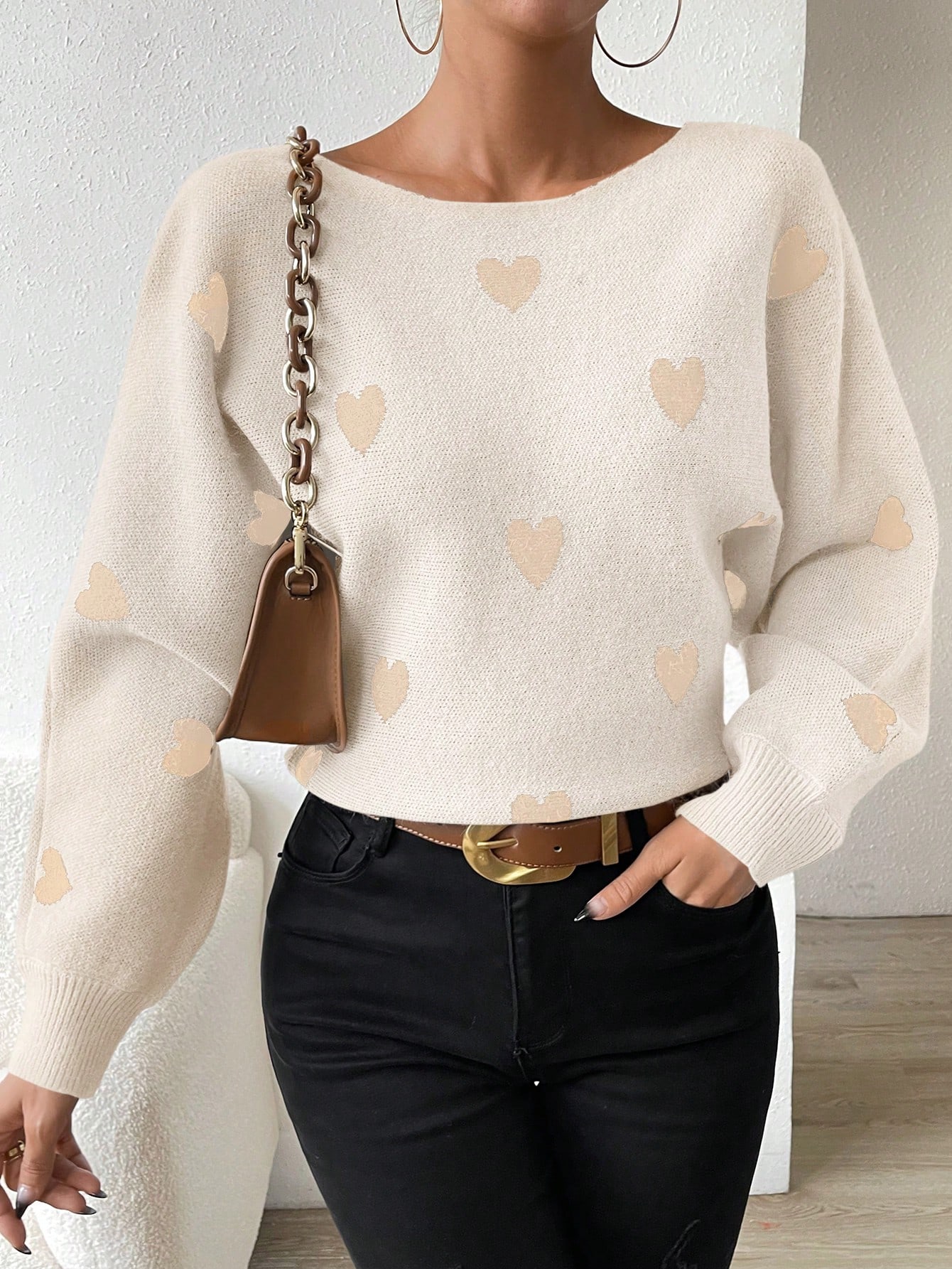 Shein Frenchy Womens Sweater With Heart Pattern Shein Usa