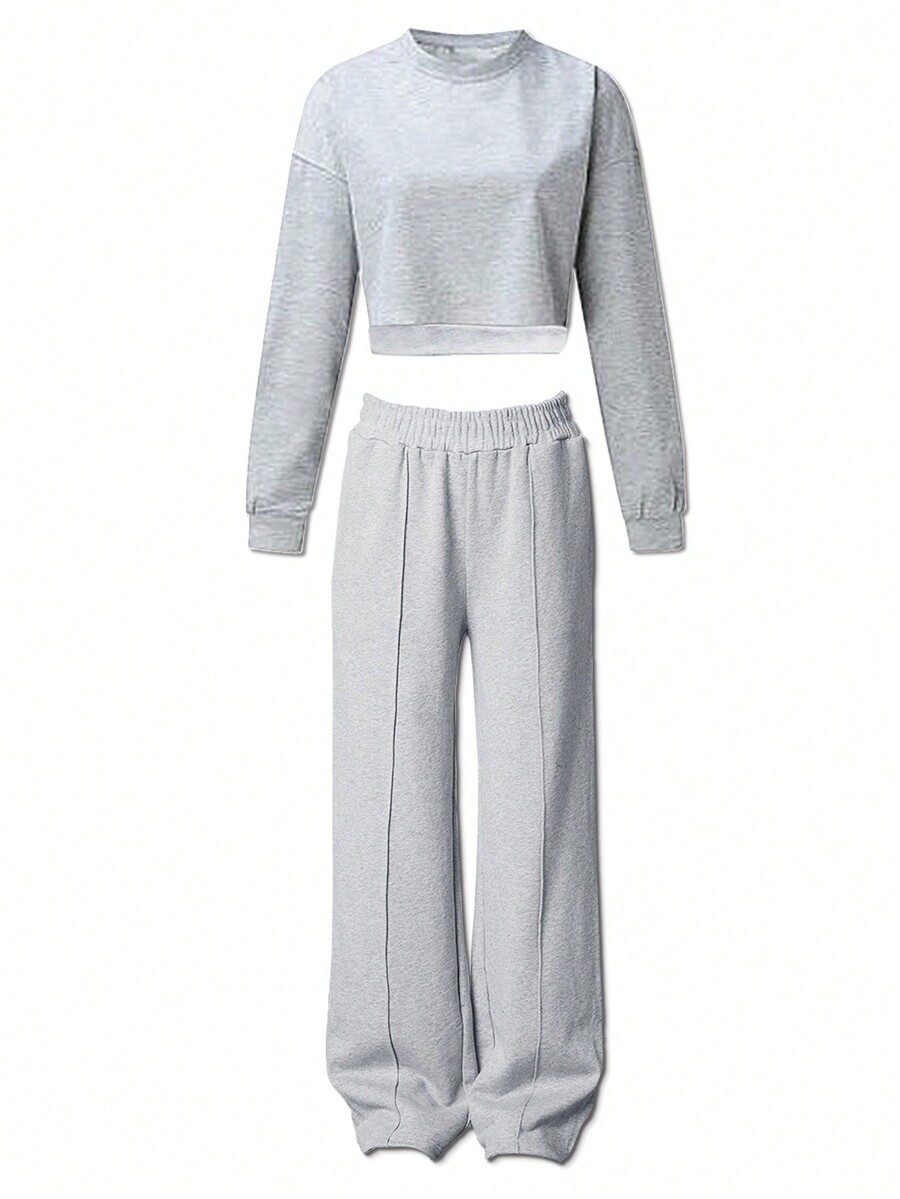 Daily&Casual Long Sleeve Casual Sportswear Set | SHEIN USA