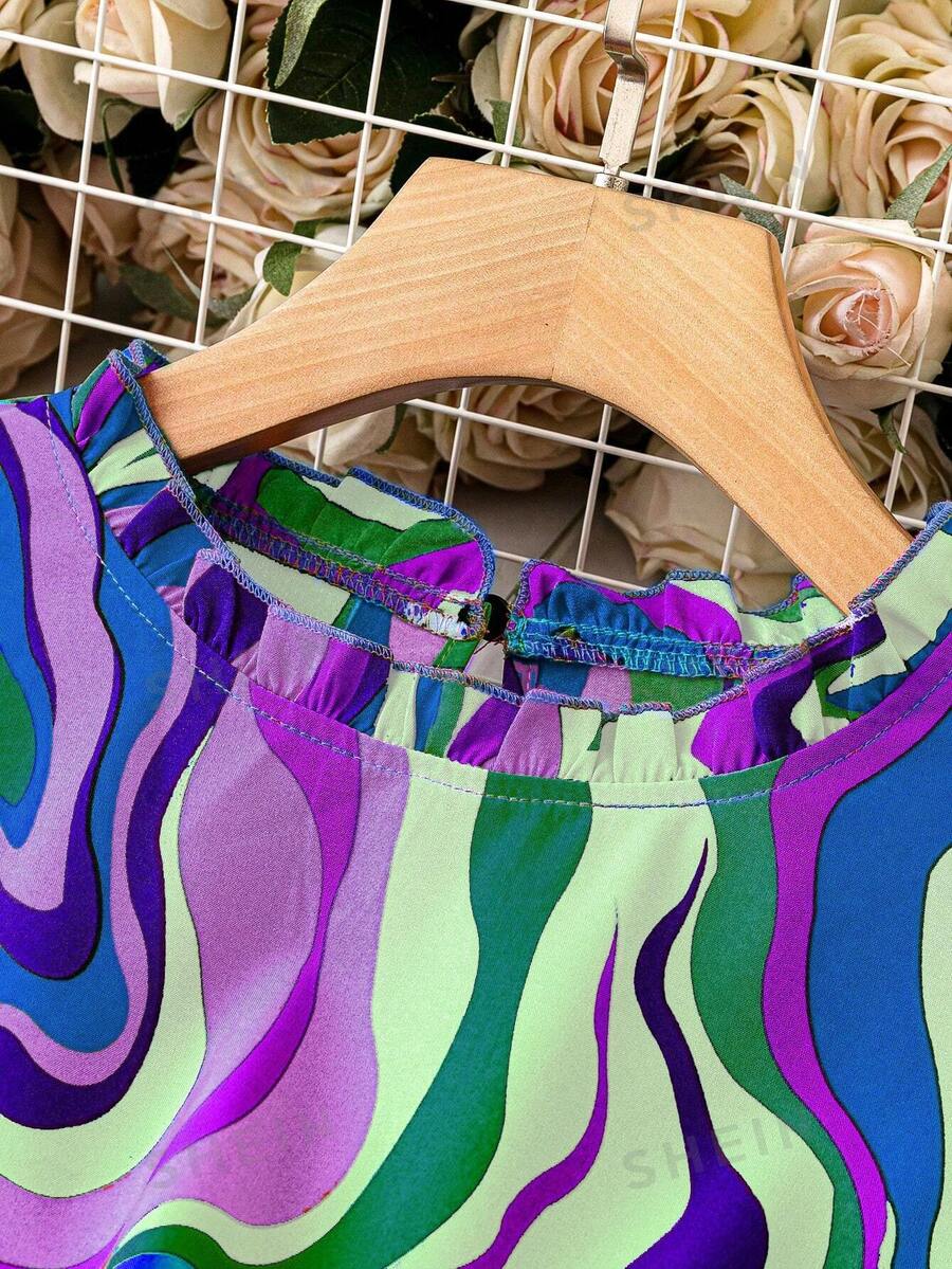 SHEIN Clasi Plus Size Full Printed Bell Sleeve Blouse | SHEIN USA