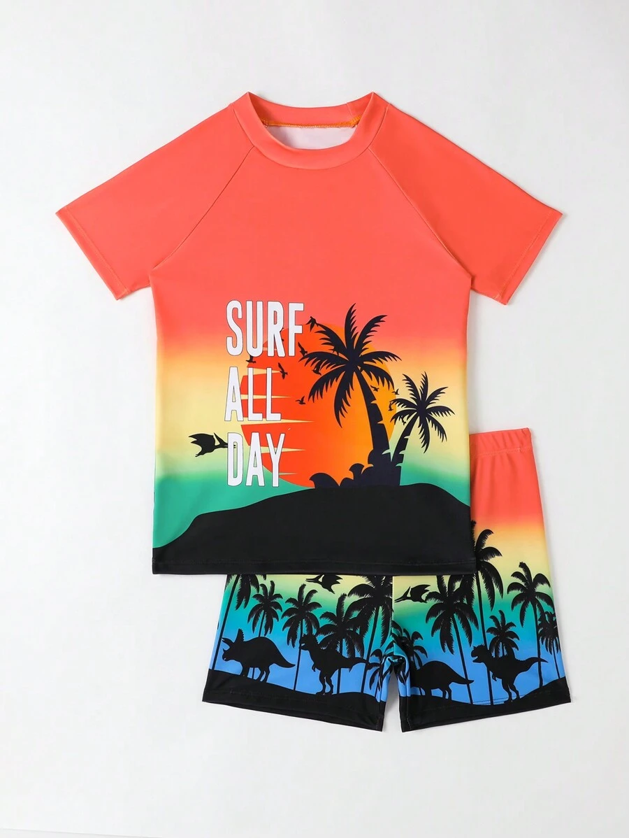 Tween Boy Printed Tankini Swimsuit Set | SHEIN USA