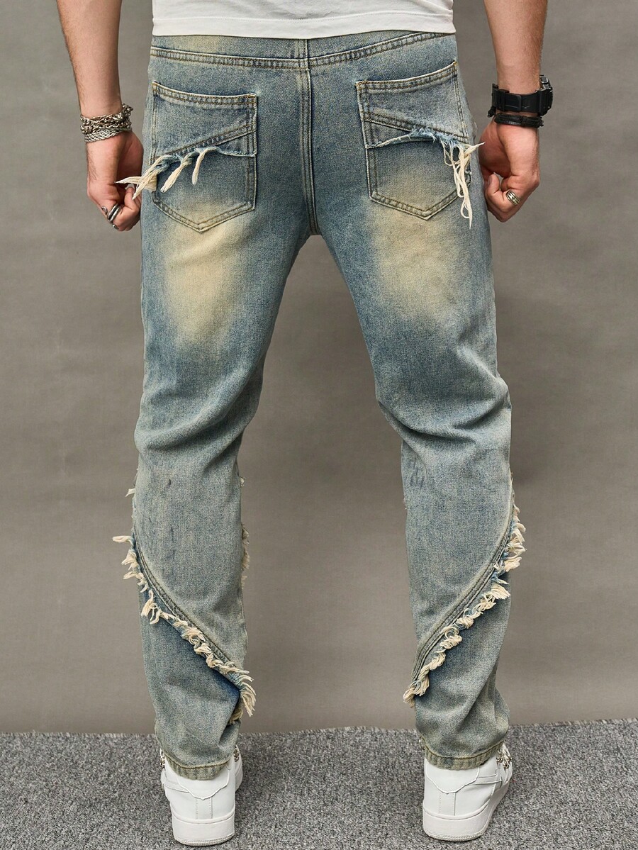 Manfinity EMRG Men'S Fringed Hem Denim Jeans | SHEIN UK