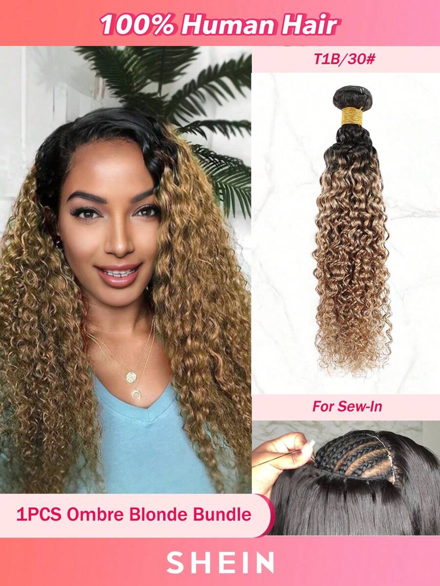 Long Curly Human Hair Weave Bundle | SHEIN USA
