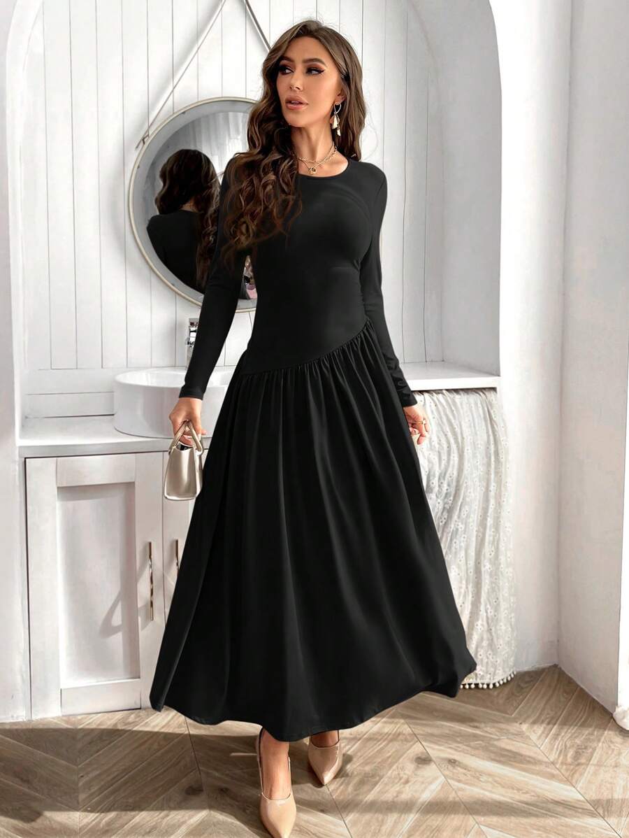 Firerie Women's Round Neck Long Sleeve Dress | SHEIN USA