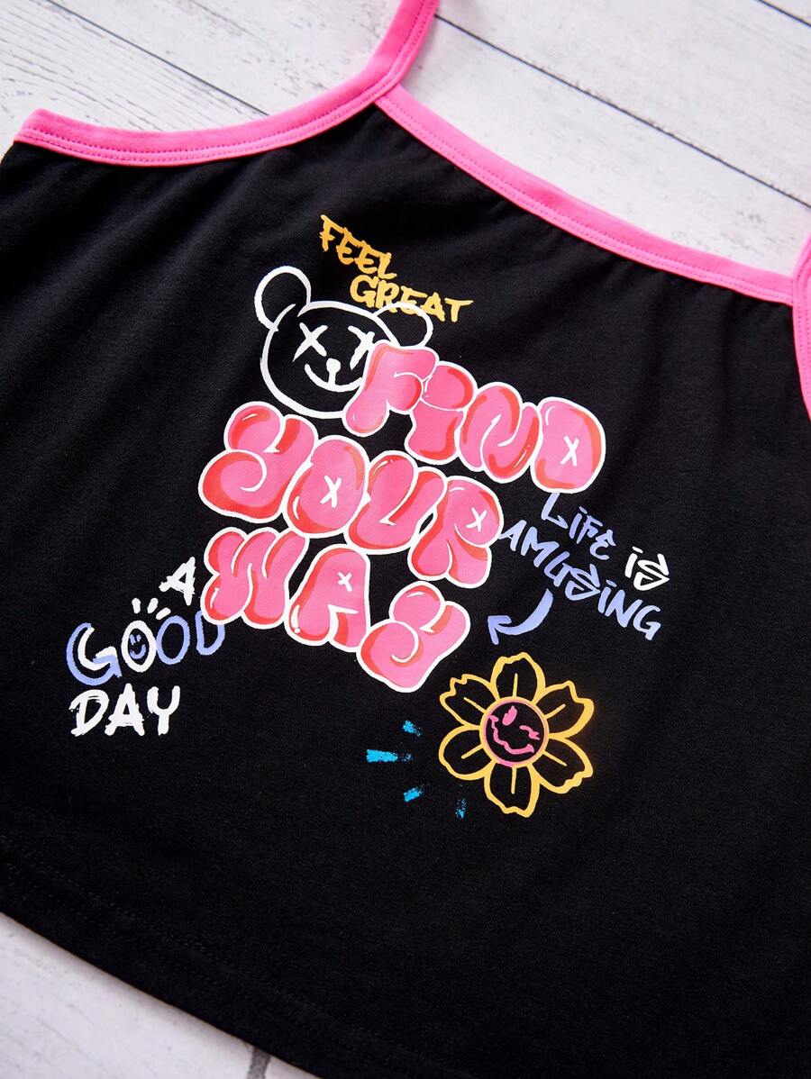 Tween Girls' 3pcs Knitted Fashionable And Lovely Spaghetti Straps Tops ...