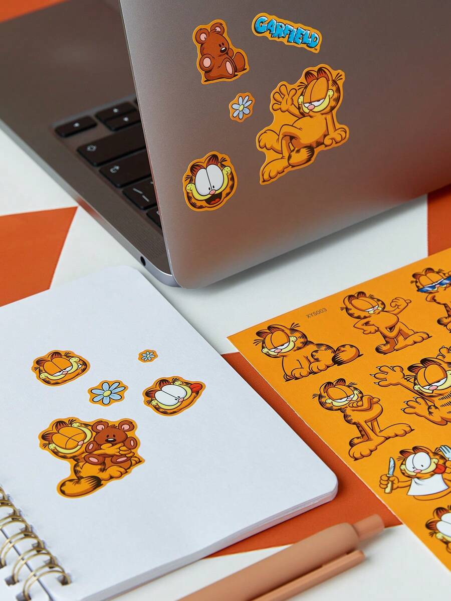 GARFIELD X SHEIN 2pcs/set Garfield Graffiti Stickers | SHEIN USA
