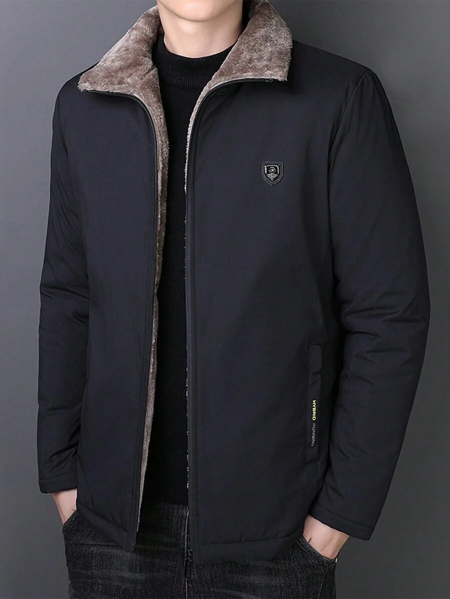 Men's Winter Padded Thermal Lined Zip-Up Coat | SHEIN USA