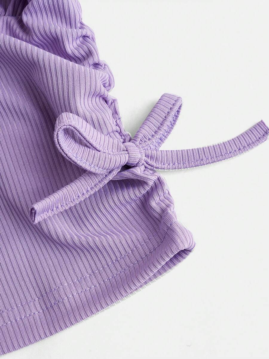 Teen Girls' Solid Color Pleated T-Shirt | SHEIN USA