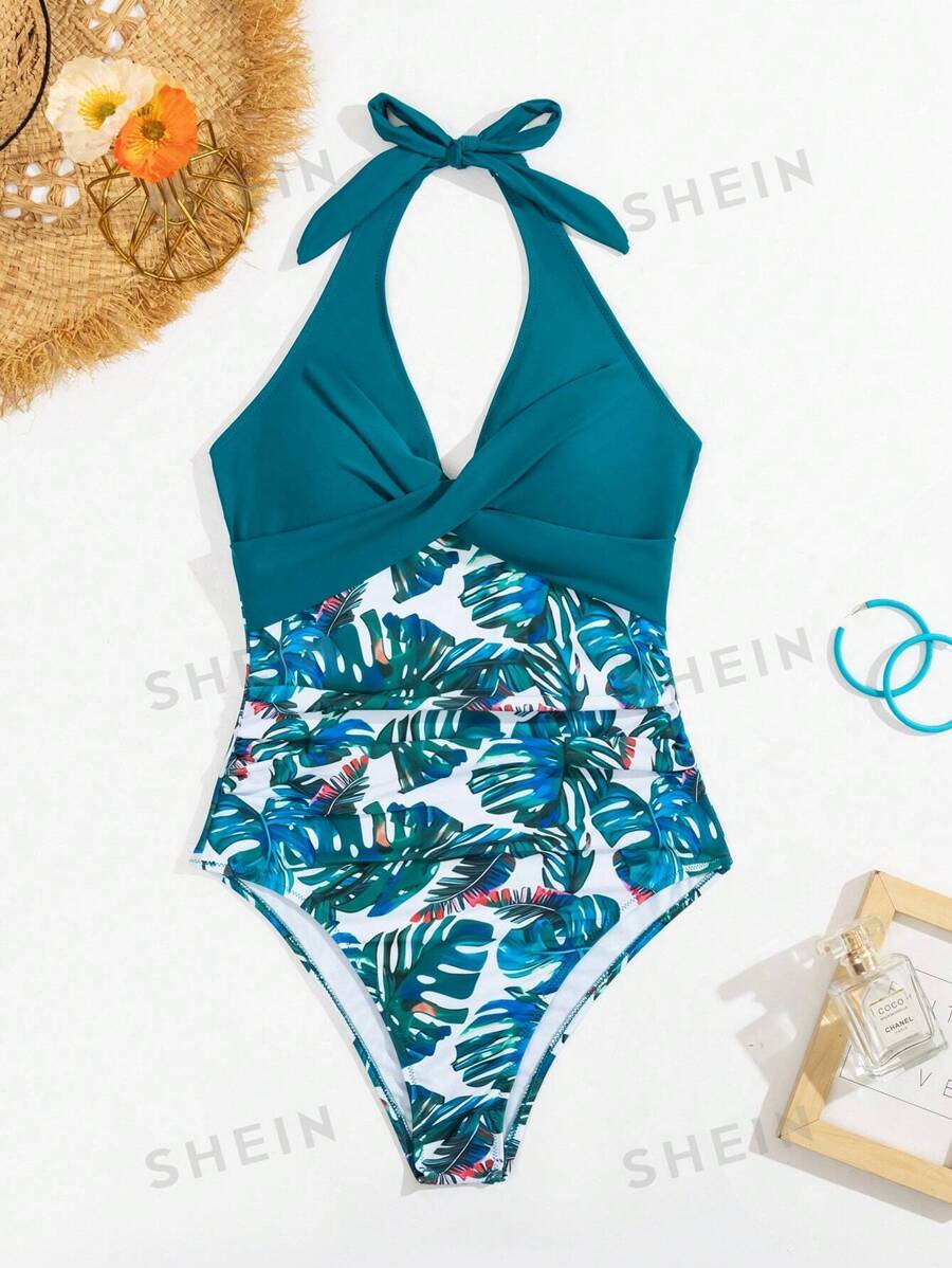 SHEIN Swim Lushore Women's One Piece Swimsuit With Plant Print | SHEIN USA