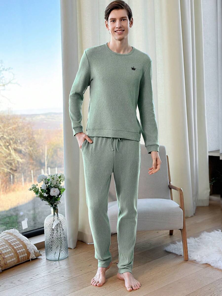 SHEIN Men'S Ribbed Knit Homewear Set | SHEIN USA