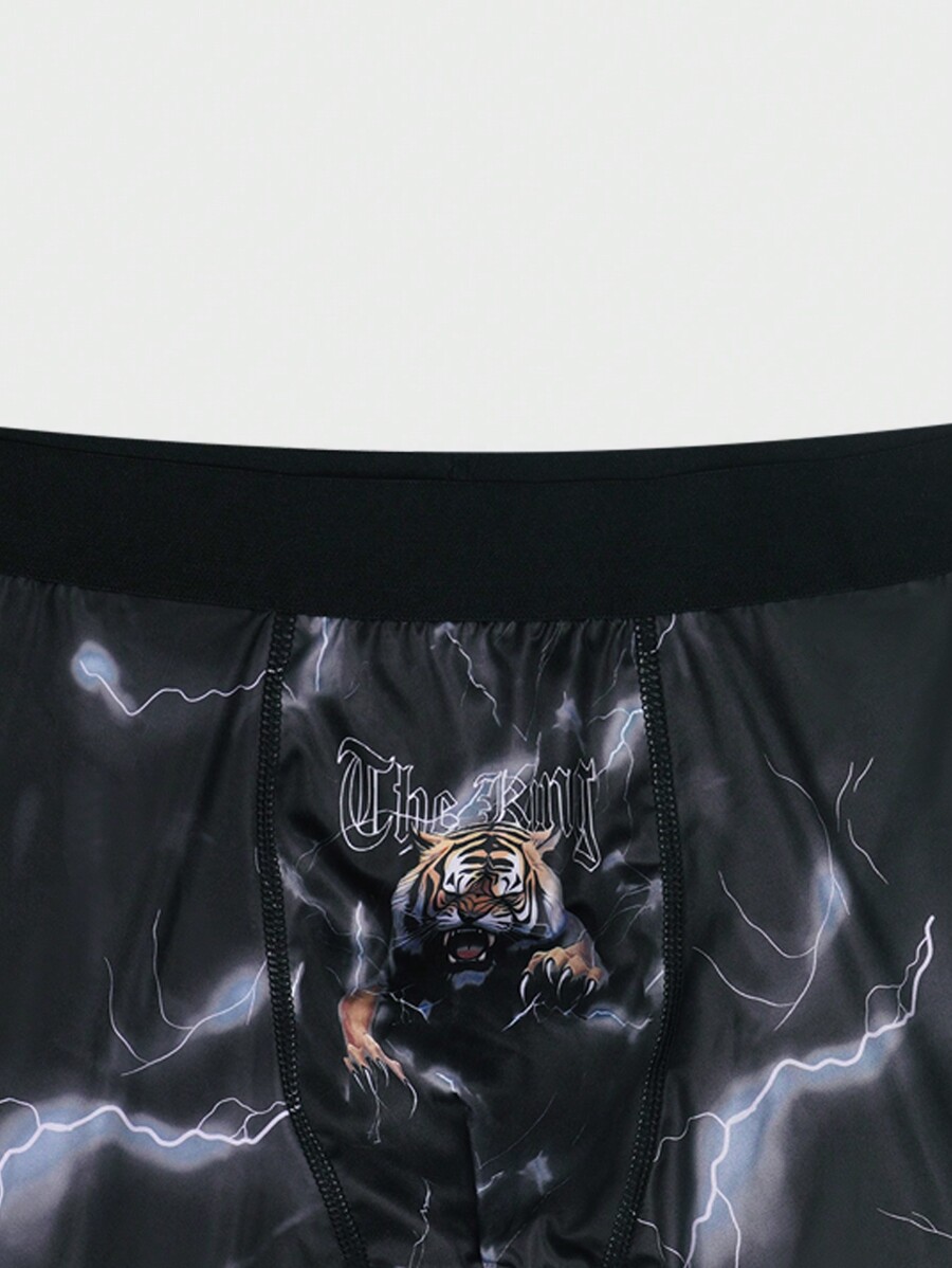 Boxers Cortos Impresos De Tigre Y Relámpagos Para Hombres | Moda de ...