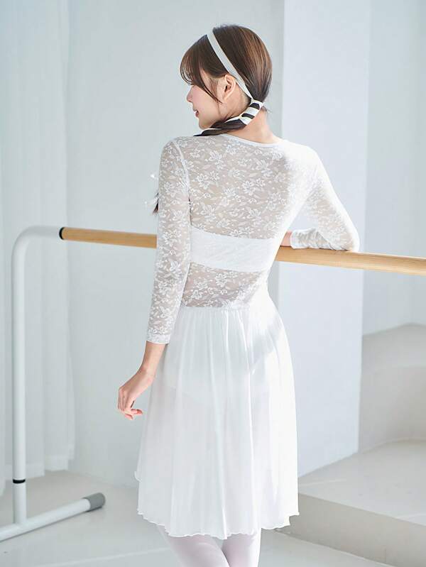 SHEINNeu Balletcore Bow Lace White Spring Dress | SHEIN USA